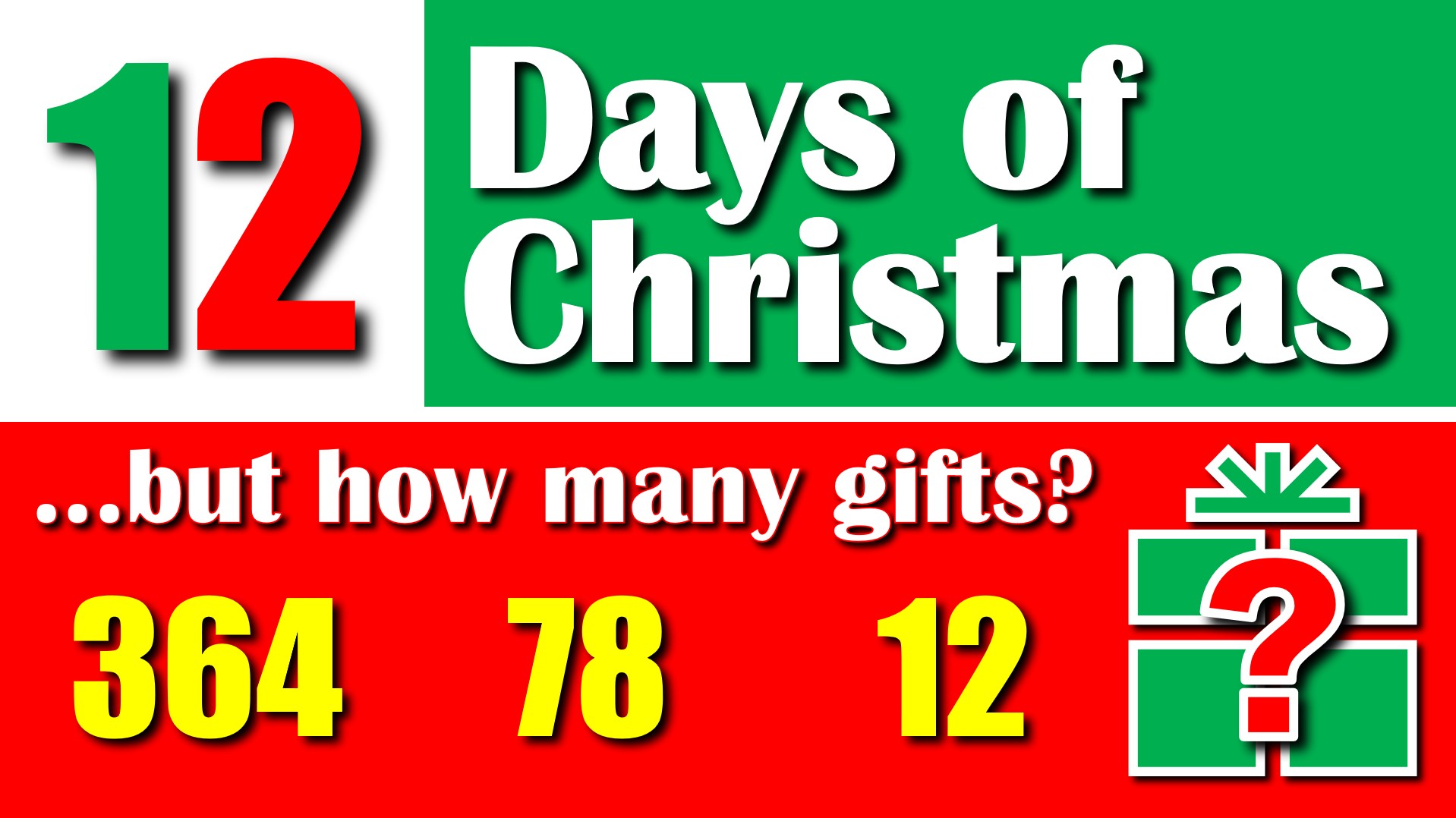 How Many Gifts in the 12 Days of Christmas Song? - Excel at the Office