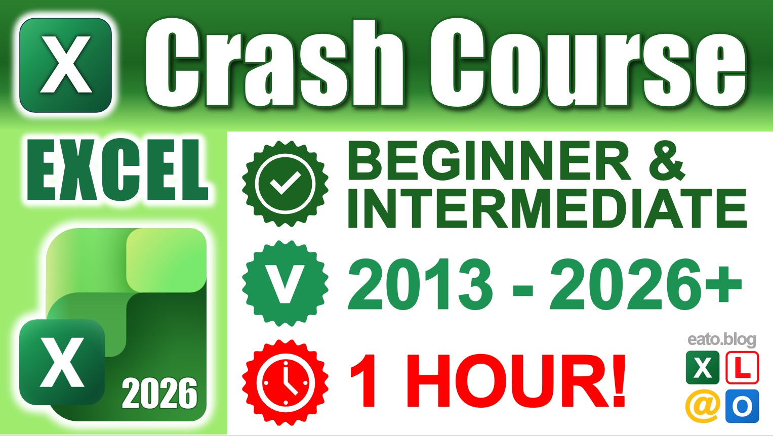 Excel for Beginners Tutorial 2026 - Complete Course in 60 Minutes ...